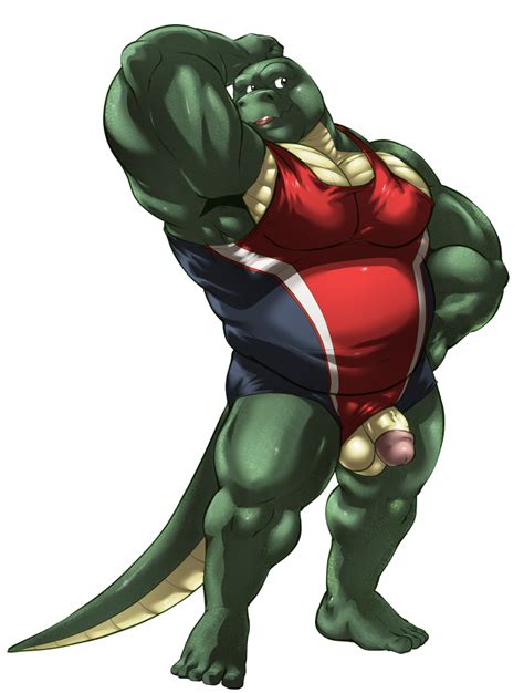 Rule 34 Anthro Balls Biceps Crocodilian Flexing Genitals Humanoid