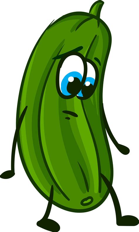 Sad Cucumber Illustration Vector On White Background 13913228 Vector Art At Vecteezy