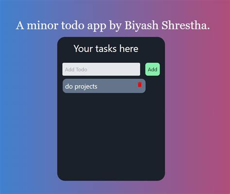 biyash shrestha on linkedin 🚀 just launched my minor simple todo app
