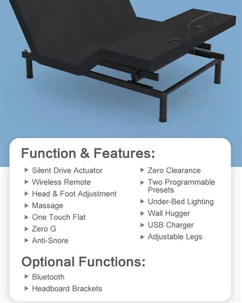 Multifunction Electric Adjustable Massage Bed Frame Zhejiang Nakin