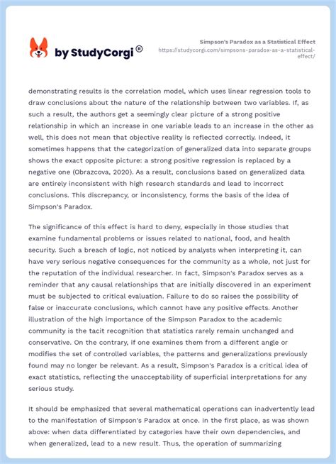 Simpsons Paradox As A Statistical Effect Free Essay Example