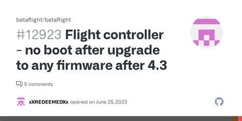 flight controller no boot after upgrade to any firmware after 4 3 · issue 12923 · betaflight