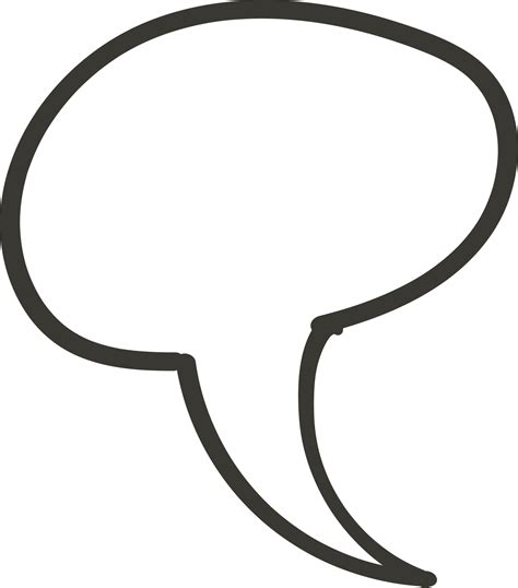 Cute Cartoon Speech Or Message Bubble Shape Doodle Style Element PNG