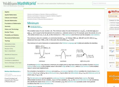 Wolfram Math World Minimum Handout For 9th 10th Grade Lesson Planet