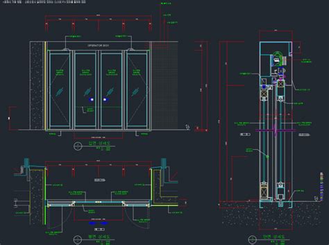 캐드디테일 캐드블럭 창호 자동문 방화자동문상세도 Library Magnicad Cad Block