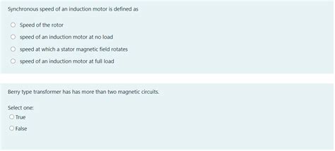 Solved Synchronous Speed Of An Induction Motor Is Defined As Chegg