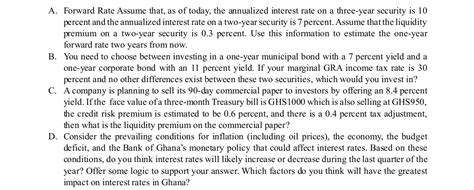 Solved A Forward Rate Assume That As Of Today The