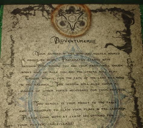 Some Session Zero Invitation Scrolls I Made For My Next Campaign Rdungeonsanddragons