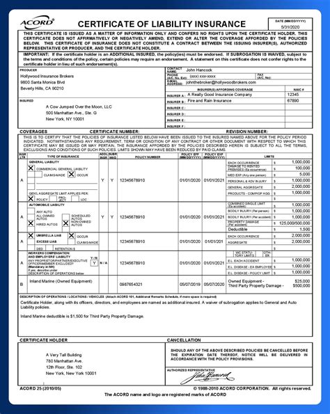 Coi Sample Template Template Samples