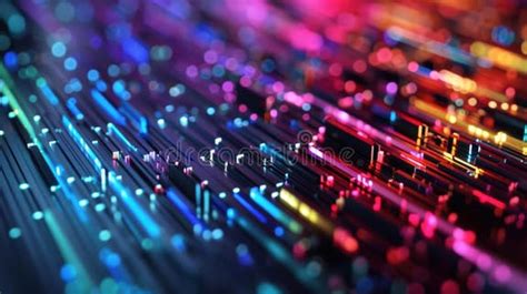 A Closeup Shot Of A Digital Identity Diffraction Diverse Spectral Separation Stock Illustration