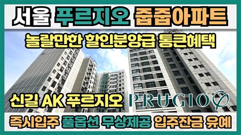 서울 푸르지오 신축아파트 할인분양급 땡처리 특별분양 시세보다 저렴한 3년전 분양가로 즉시입주 가능 입주잔금 유예 가전가구 풀옵션 무상제공 서울 역세권 땡처리아파트