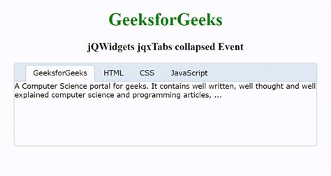 Jqwidgets Jqxexpander Collapsed Event Geeksforgeeks