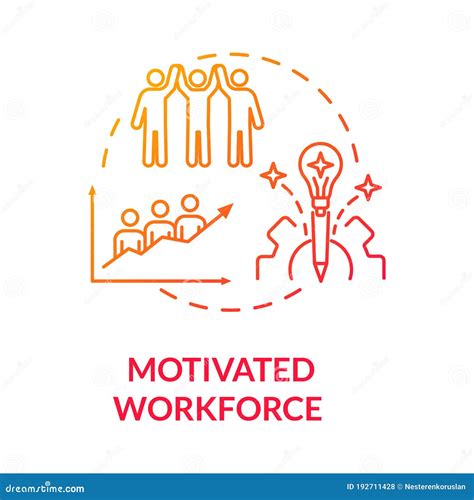 Motivated Workforce Red Gradient Concept Icon Stock Vector Illustration Of Efficiency Concept