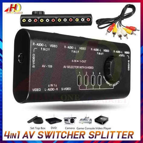 AV In Out AV RCA Switch Box AV Audio Video Switcher Way Splitter AV Composite Audio