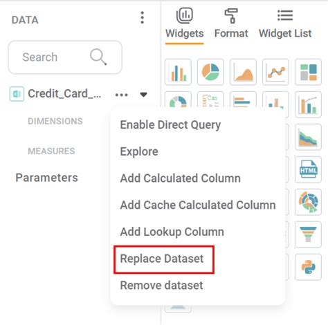 replace a dataset