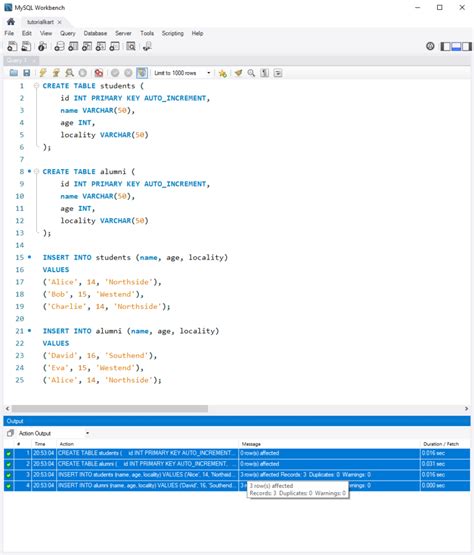 SQL UNION Operator Syntax Examples 4