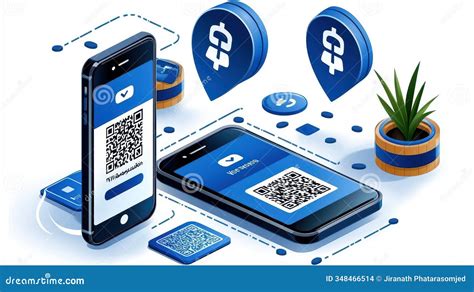 Mobile App Interface With Qr Codes And Digital Payment Symbols For
