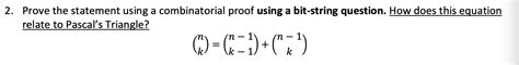 Solved 2 Prove The Statement Using A Combinatorial Proof