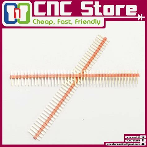 Jual Cnc Pin Header Male Strip Single Row 1x40 254mm Red Merah For