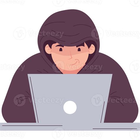 Hacker Using Laptop Cyber Fraud 24600931 Png