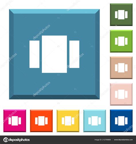 View Carousel White Icons Edged Square Buttons Various Trendy Colors Stock Vector Image By