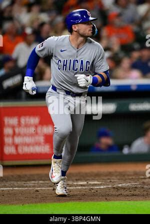 Chicago Cubs Nico Hoerner 2 Hits A Single During The First Inning Of