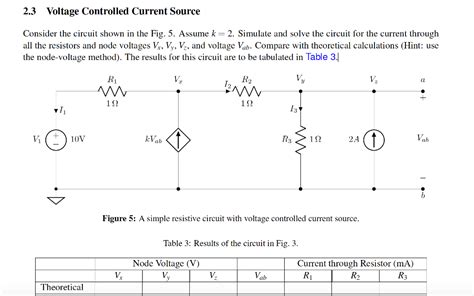 Solved 2 3 Voltage Controlled Current Source Consider The