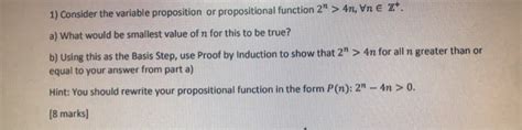 Solved 1 Consider The Variable Proposition Or Propositional