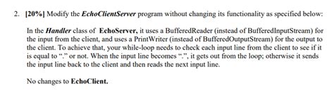 echoserver java an echo server listening on