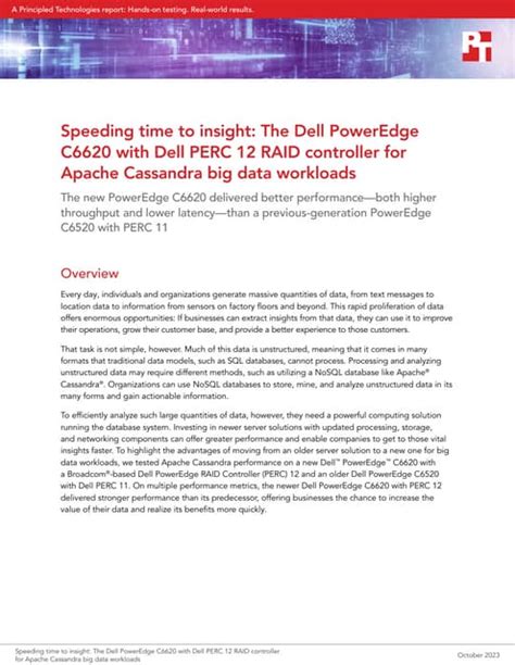 Speeding Time To Insight The Dell Poweredge C6620 With Dell Perc 12