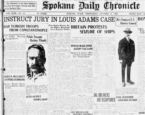 100 Years Ago In Spokane Murder Case Goes To Jury