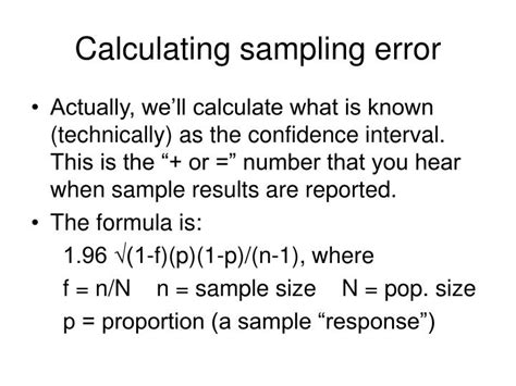 Ppt Calculating Sampling Error Powerpoint Presentation Free Download Id 6560405