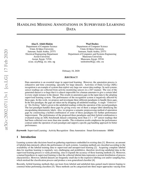 pdf handling missing annotations in supervised learning data