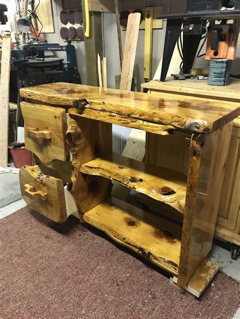 Rustic Wooden Table With Drawers