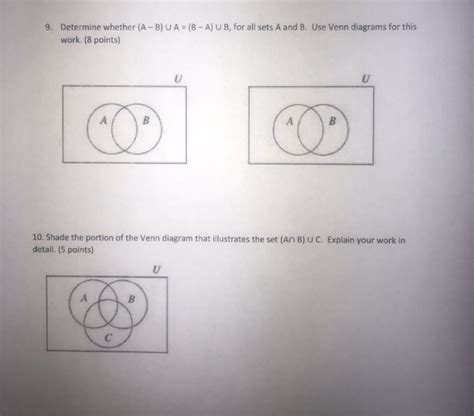 Solved Determine Whether A B U A B A U B For All Chegg Com