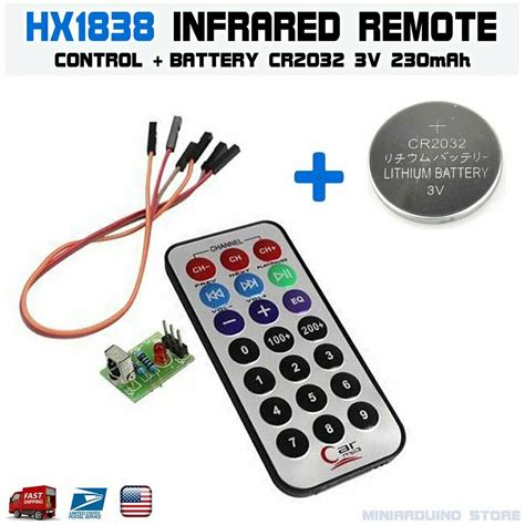 Hx1838 Arduino Infrared Ir Wireless Remote Control Sensor Cr2032 Bat