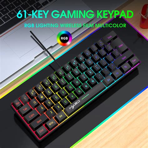 Gaming Keyboard Ultra Compact 61 Keys With Rgb Backlit