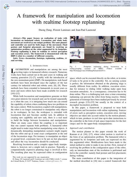 Pdf A Framework For Manipulation And Locomotion With Realtime Footstep Replanning
