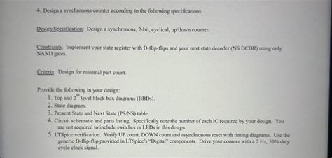 Solved Design A Synchronous Counter According To The Chegg