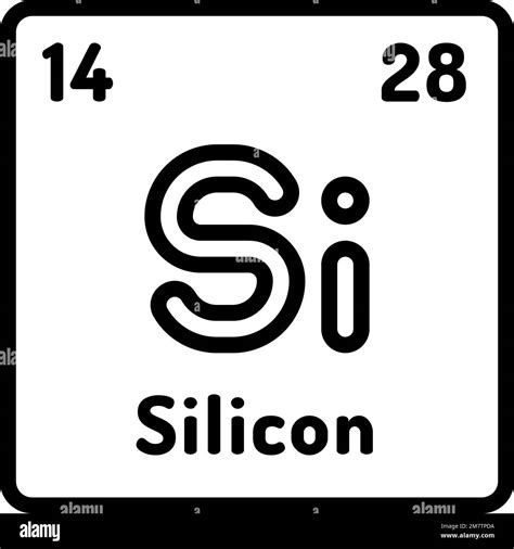 Silicon Chemical Element Line Icon Vector Illustration Stock Vector Image And Art Alamy
