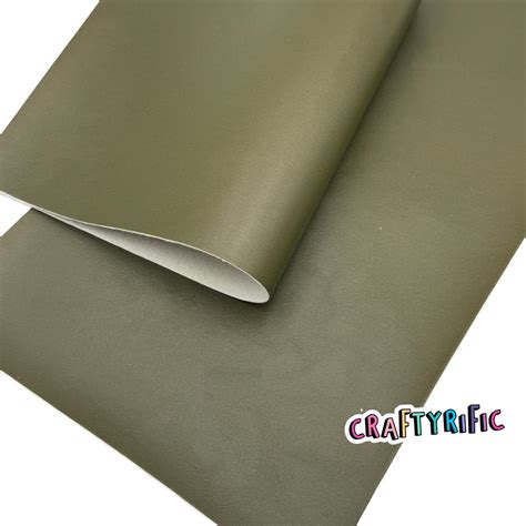 Olive Green Smooth Faux Leather Sheet Etsy