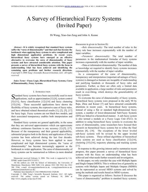 A Survey Of Hierarchical Fuzzy Systems Yangs Scientific Research