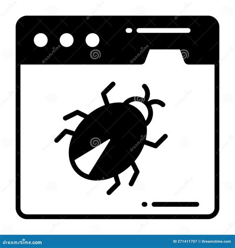 Bug On Webpage Showing Concept Vector Of Malicious Website Stock Vector