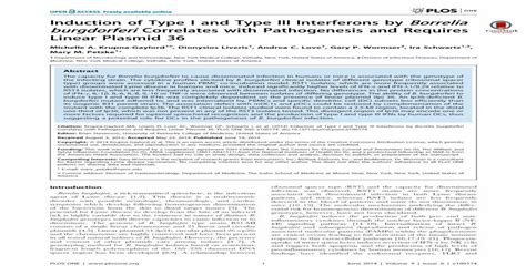 Pdf Induction Of Type I And Type Iii Interferons By Borrelia View Cdc 32181