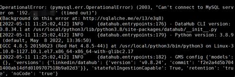 Mysql Ingesting My Hosts Database Into The Virtual Machine Datahub Failed · Issue 4894