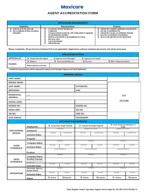 Fo Oss 0 004 Agents Accreditation Application Form Rev 13 1 Pdf Identity Document Justice