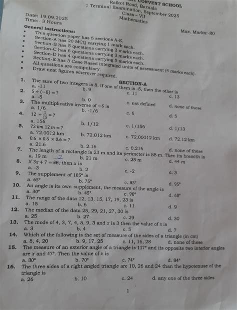 16 Multiple Choice Questions The Sum Of Two Integers Is 8 If One Of Them