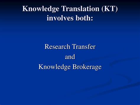 Ppt Knowledge Translation Toolkit Questions To Be Addressed Regarding