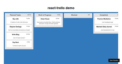 Kanban Board Codesandbox