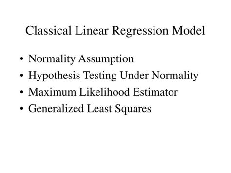 Ppt Classical Linear Regression Model Powerpoint Presentation Free